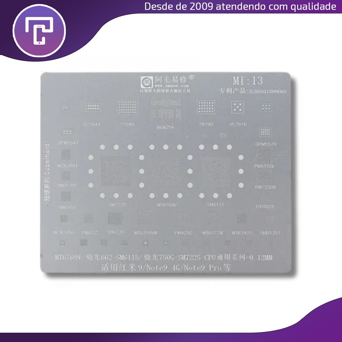 Stencil CPU BGA Xiaomi Note 9 4G, Note 9 Pro, Redmi 13c WL - 78 - Terma ...